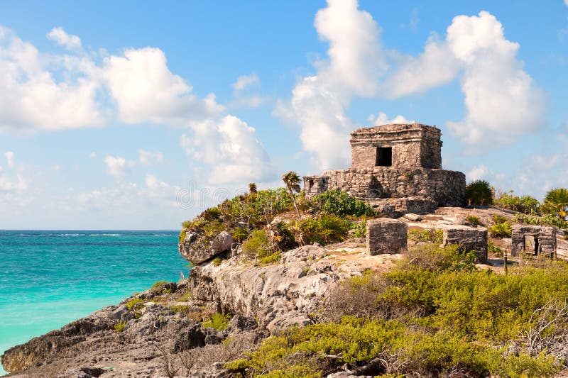 Ruines De Maya De Tulum, Mexique Image stock - Image du bassin ...