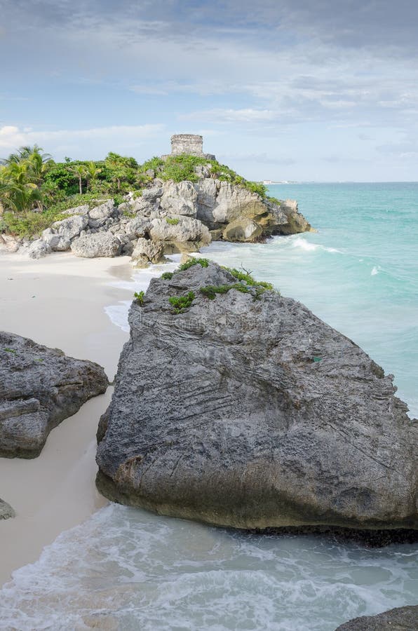Ruines Maya Chez Tulum, Cancun, Mexique Image stock - Image du ...