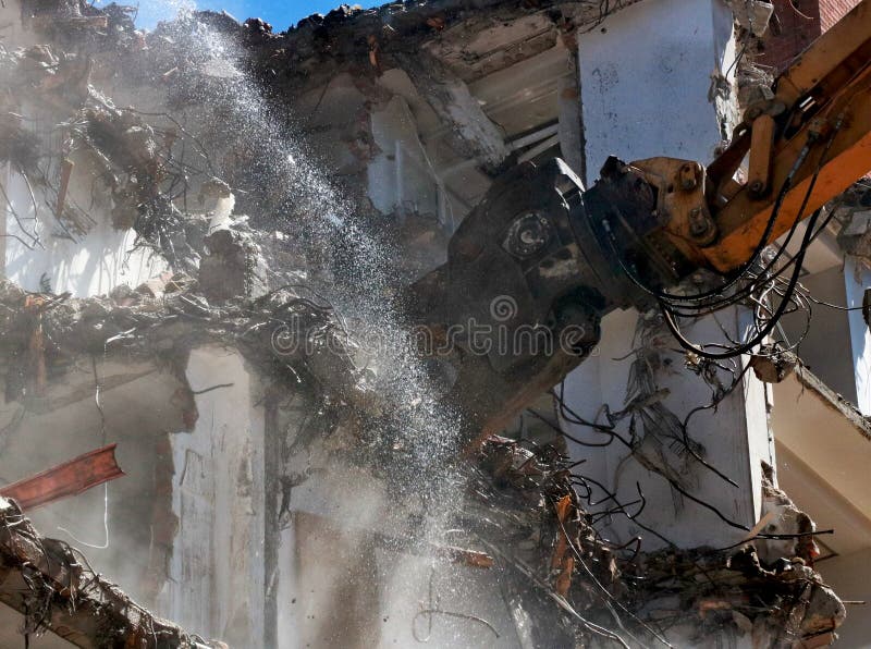 Building Demolition Machine Stock Photo - Image of demolishing ...