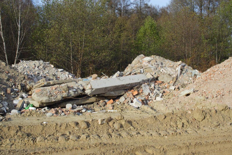 Sorted Building Rubble stock image. Image of concrete - 8293857