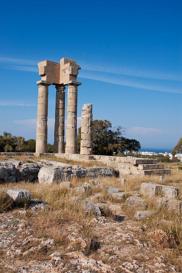 Ruins of Acropolis in Rhodos in Summer Stock Image - Image of rodos ...