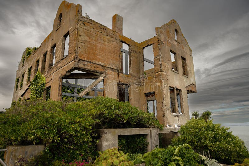 Ruins of the Alcatraz Prison Island Stock Photo - Image of house ...