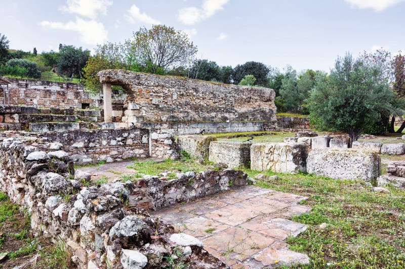 Ruins at the Ancient Agora of Classical Athens, Greece Stock Image ...