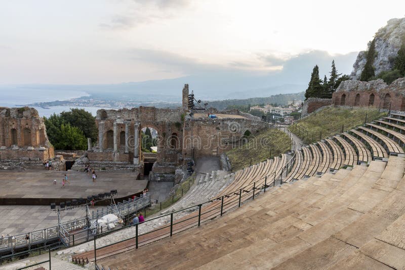 Ruins of an Ancient Amphitheater on the Seashore. Beautiful Landscape ...