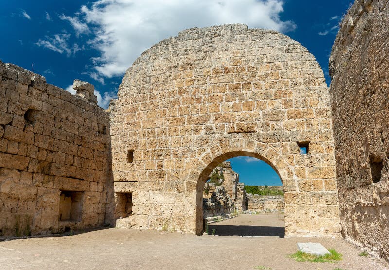 The Ruins of an Ancient Antique Building, Which are Made of Rectangular ...