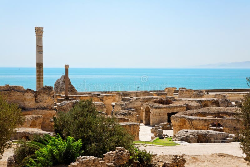 Ruins of Ancient Antonine Baths in Carthage. Stock Photo - Image of ...