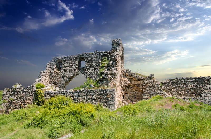 Ruins of ancient castle stock image. Image of lost, abandoned - 93971653
