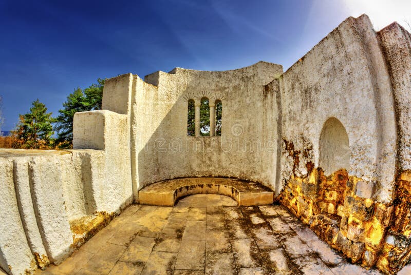 Ruins of Ancient Church in Fish-eye Perspective Stock Image - Image of ...