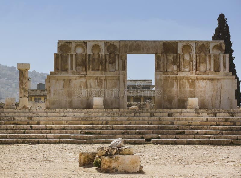 The Ruins of the Ancient Citadel in Amman Stock Photo - Image of roman ...