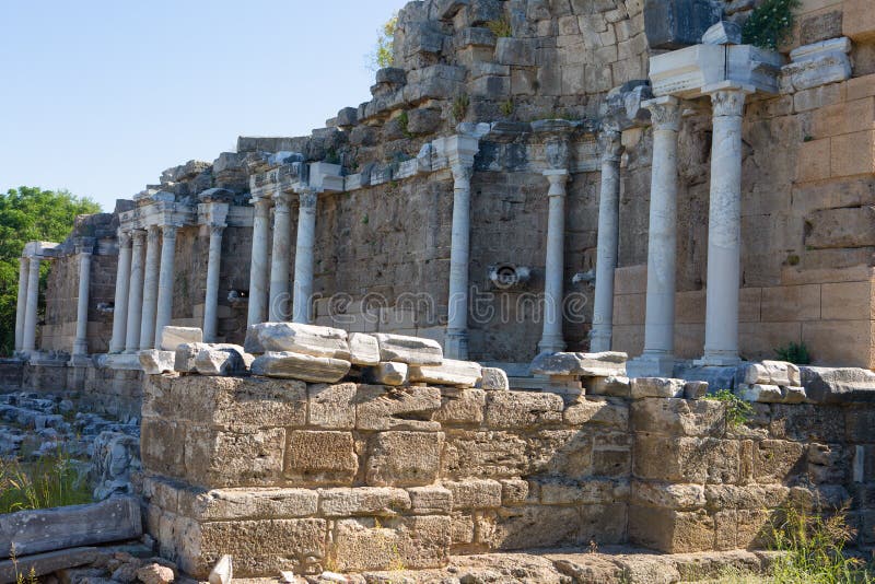 Ruins of the Ancient City of Aspendos, Turkey, August 2021 Stock Image ...