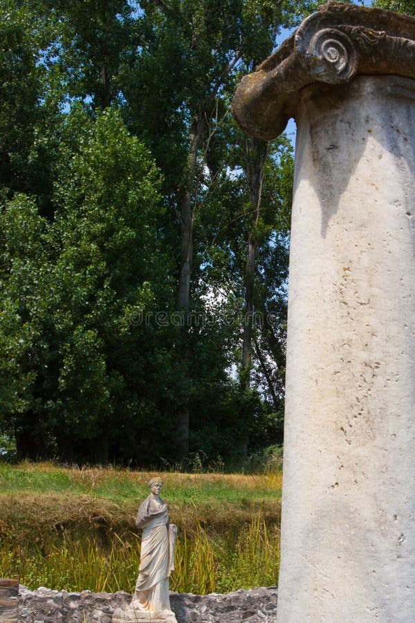The Ruins of the Ancient City of Dion. Stock Image - Image of active ...