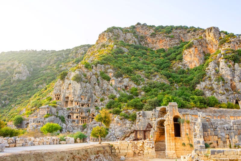 Ruins of the Ancient City of Myra Demre, Turkey Stock Image - Image of ...