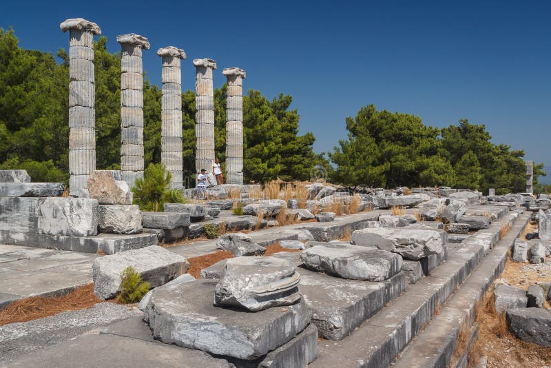 Ruins of the Ancient City of Priene Stock Photo - Image of city ...