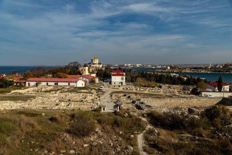 Ruins of the Ancient City of Tauric Chersonesus. Stock Photo - Image of ...