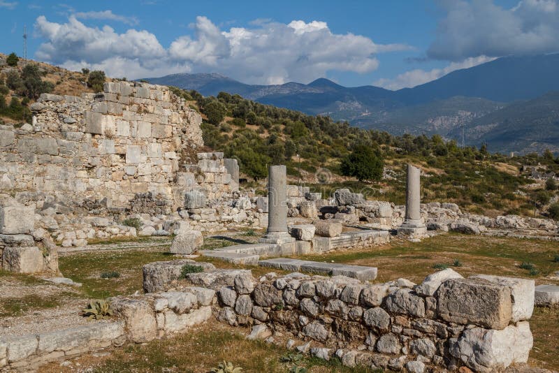 Ruins of the Ancient City Xantos Stock Image - Image of tourism ...