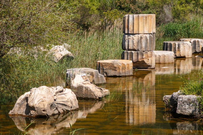 Ruins of the Ancient Claros Sanctuary Stock Photo - Image of landscape ...