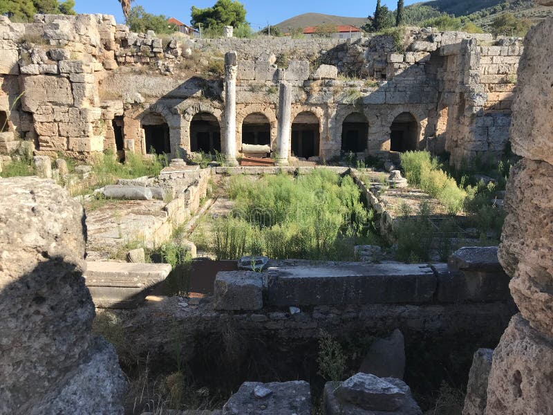 Ruins at Ancient Corinth, Greece Stock Photo - Image of greece, remains ...