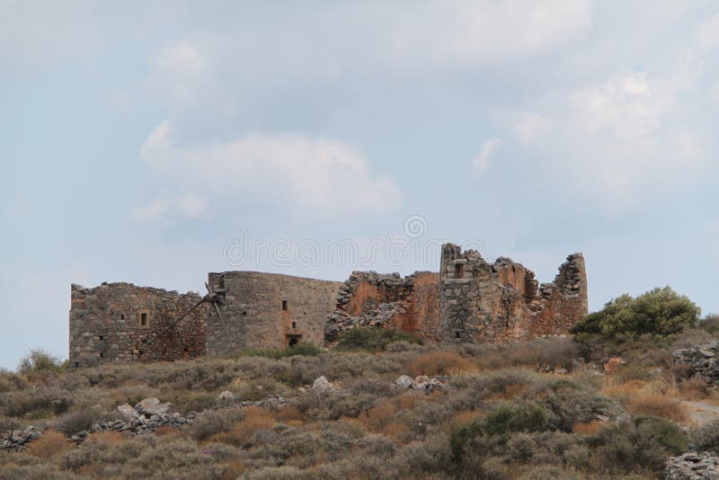 Windmill Crete Greece stock photo. Image of landscape - 59255510