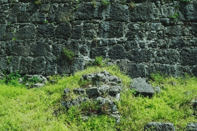 Stone Wall of an Ancient Fortress. Historical Building Stock Photo ...