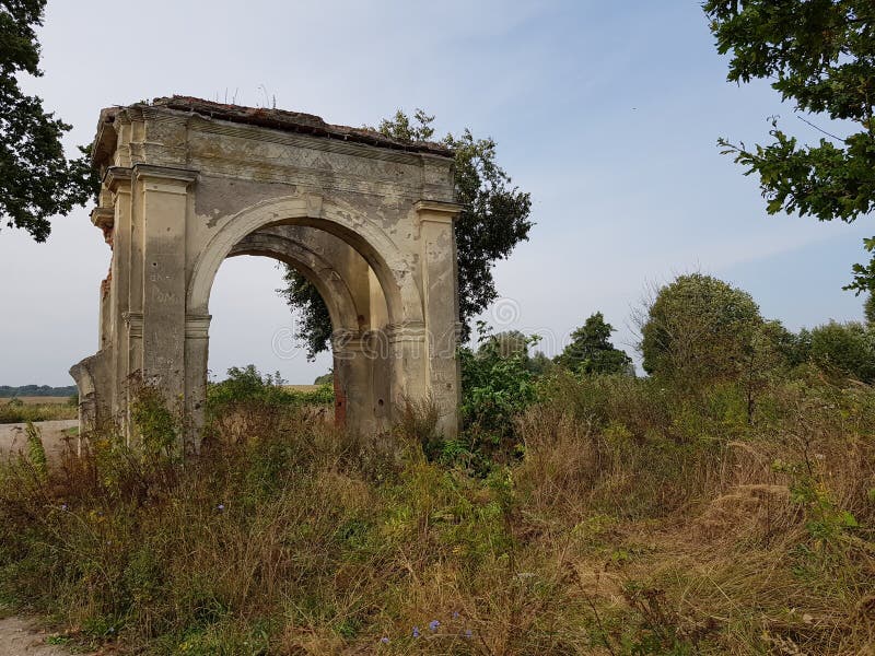 Ruins of an Ancient Gate in the Estate Stock Image - Image of european ...
