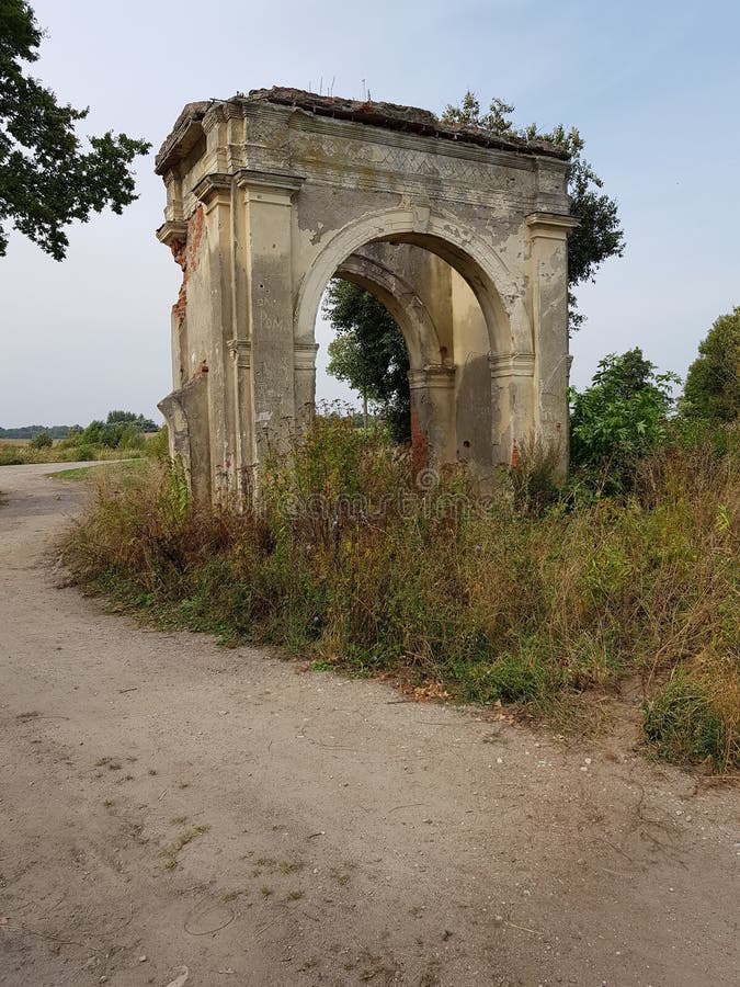 Ruins of an Ancient Gate in the Estate Stock Image - Image of ruins ...