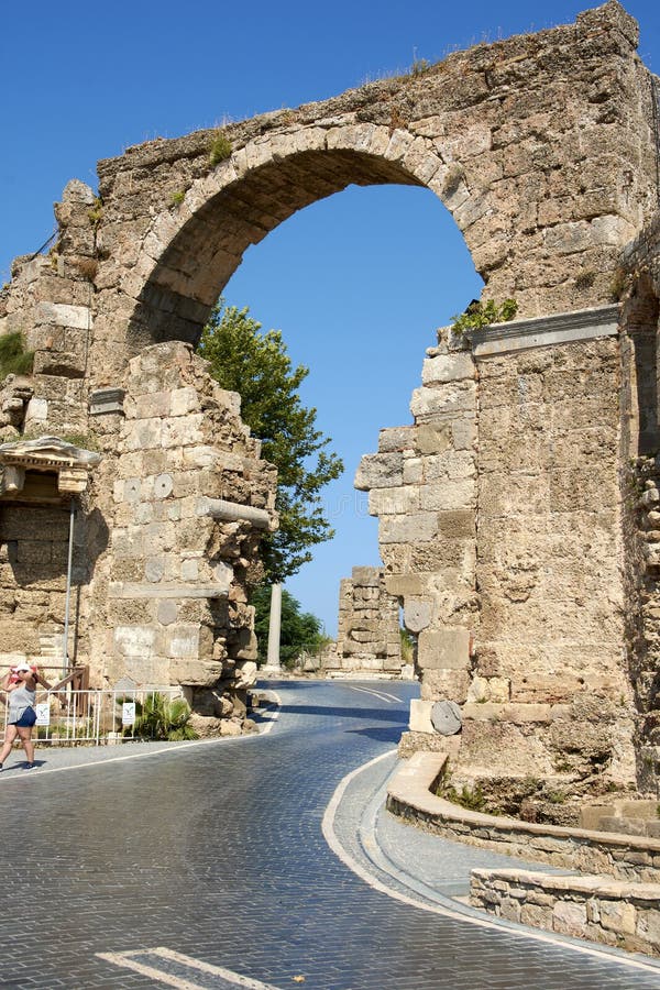 The Ruins of the Ancient Greek City of Side, Turkey Editorial Stock ...
