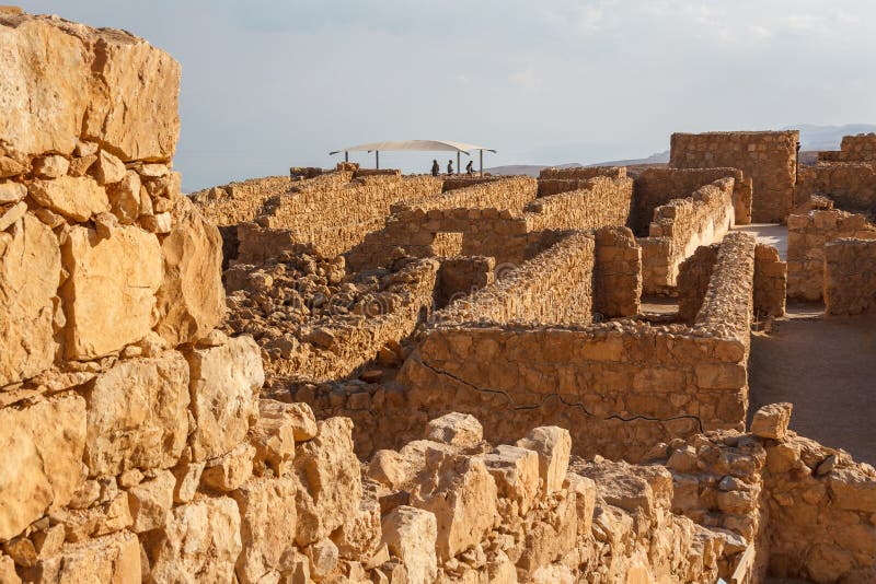 Ruins of the Ancient Masada Castle Stock Image - Image of israel, ruins ...