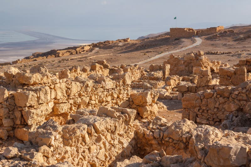 Ruins of the Ancient Masada Castle Stock Photo - Image of castle, roman ...