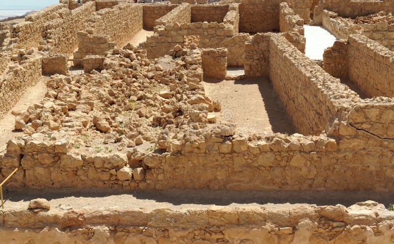 Ruins of Ancient Masada Fortress Stock Image - Image of ruins, fortress ...