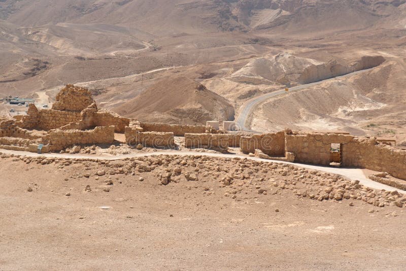 Ruins of Ancient Masada Fortress in the Desert Stock Photo - Image of ...