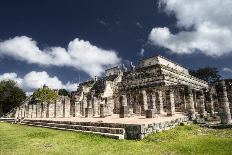 The Ruins of the Ancient Mayan Temple of Warriors Stock Photo - Image ...