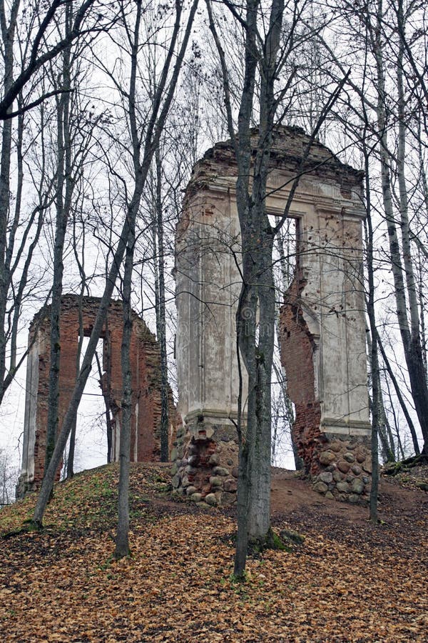 Ruins of an Ancient Palace in the Old Park. a Structure Destroyed by ...