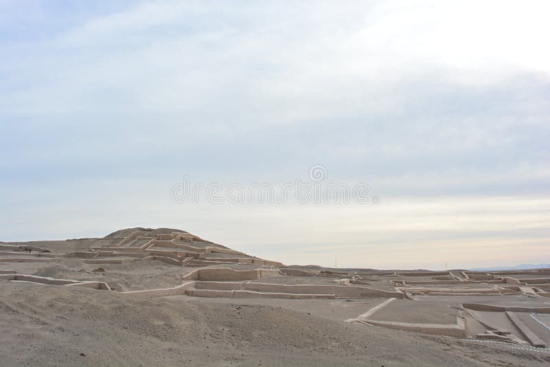 Ruins of an Ancient Pyramid in Nazca Desert, Peru Stock Image - Image ...