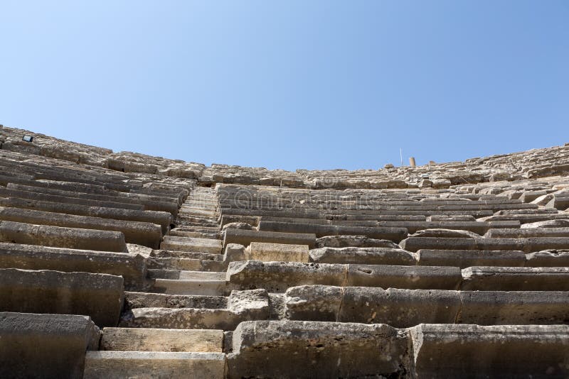 The Ruins of Ancient Roman Amphitheatre in Side. Stock Photo - Image of ...