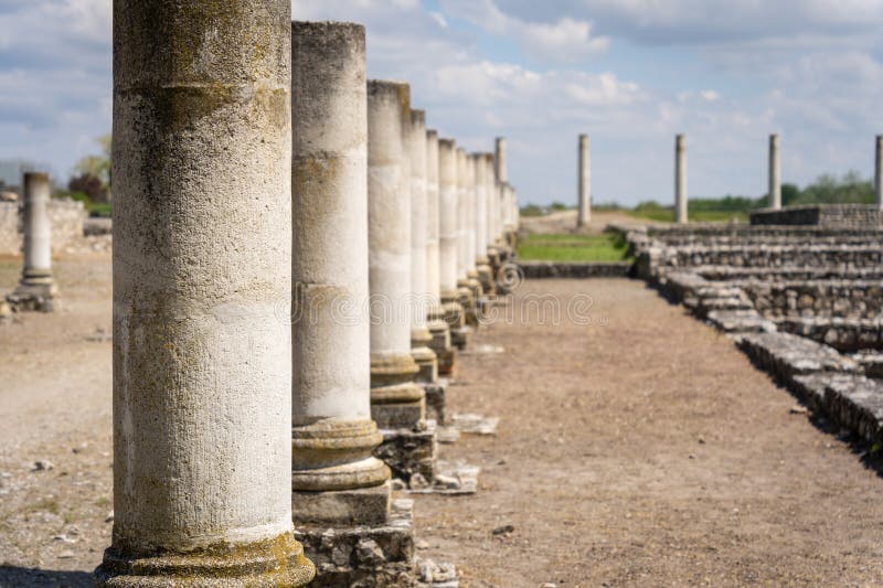 Ruins of an Ancient Roman Building with Columns Stock Image - Image of ...