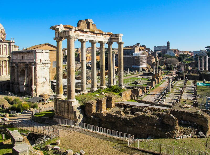 Ruins of the Ancient Roman Forum in Rome, Italy. January 2012 Stock ...