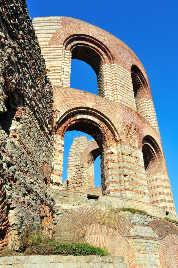 Ruins of Ancient Roman Imperial Baths in Trier Stock Photo - Image of ...