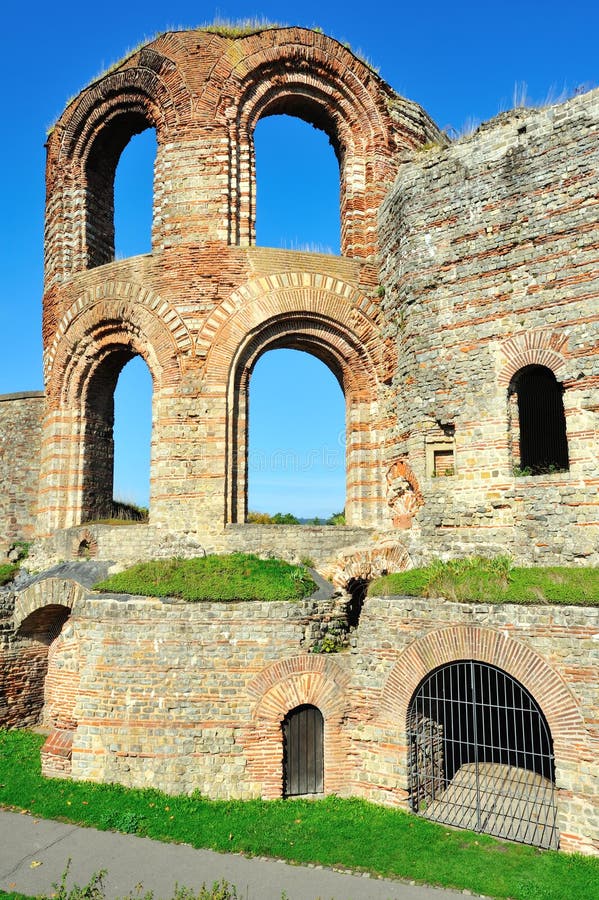 Ruins of Ancient Roman Imperial Baths in Trier Stock Image - Image of ...