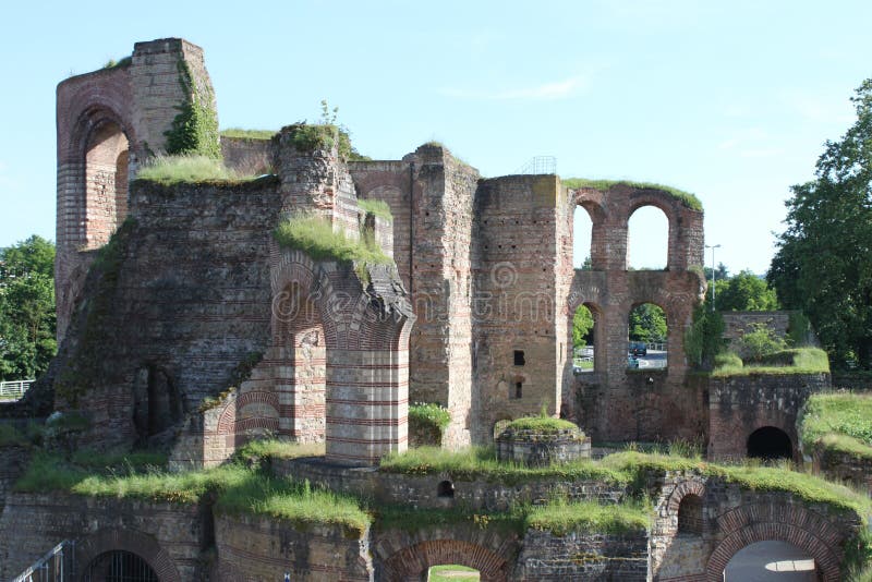 Ruins of Ancient Roman Imperial Baths in Trier Stock Image - Image of ...