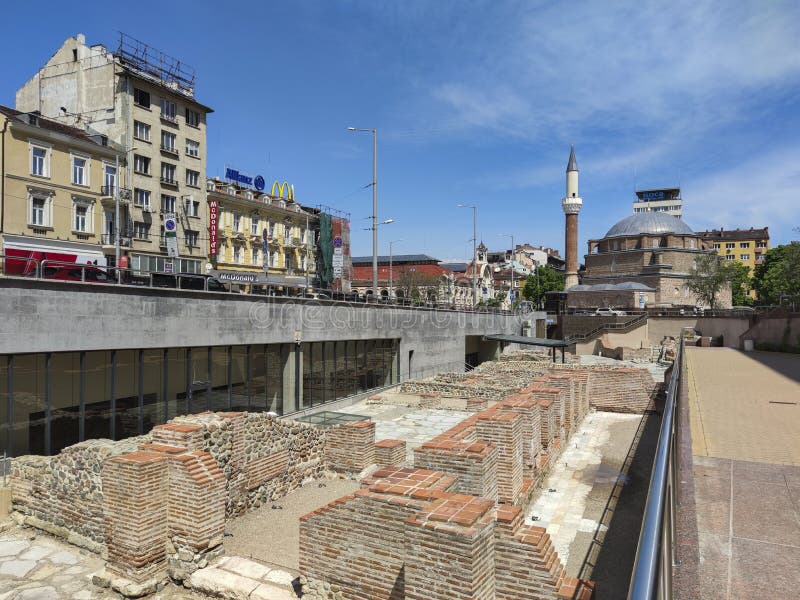 Ruins of Ancient Serdica at the Center of City Sofia Editorial Stock ...