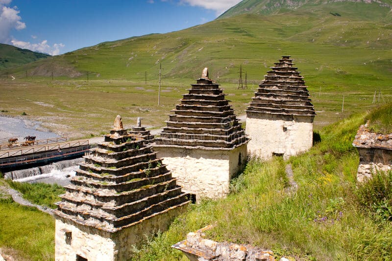 Ruins of Ancient Settlement in the Caucasus Mountains Stock Image ...