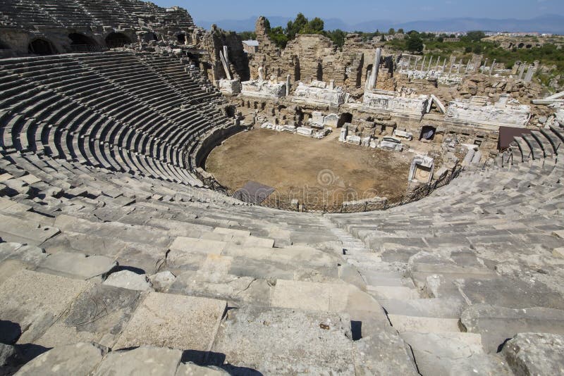 The ruins of ancient Side stock photo. Image of heritage - 57061268