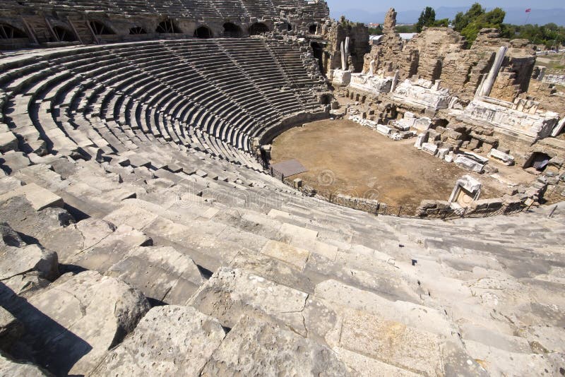 The ruins of ancient Side stock image. Image of heritage - 57311493