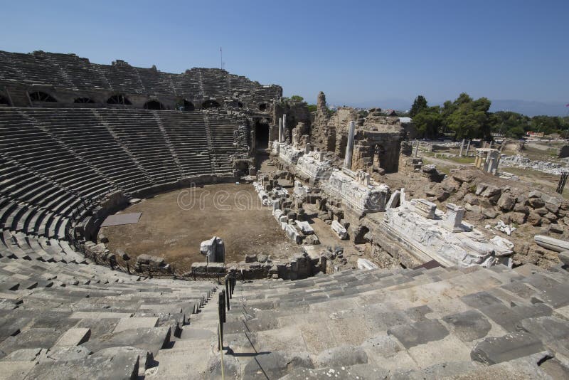 The ruins of ancient Side stock photo. Image of anatolia - 61339250
