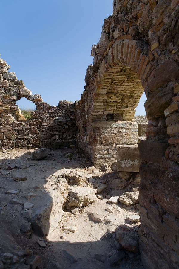 The Ruins of the Ancient Stone City of Side Stock Photo - Image of side ...