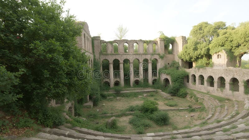 Ruins of an Ancient Structure with Stone Arches and Overgrown ...