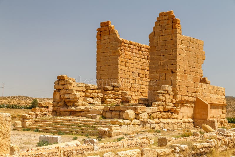 Ruins of the Ancient Sufetula Town, Modern Sbeitla Stock Photo - Image ...