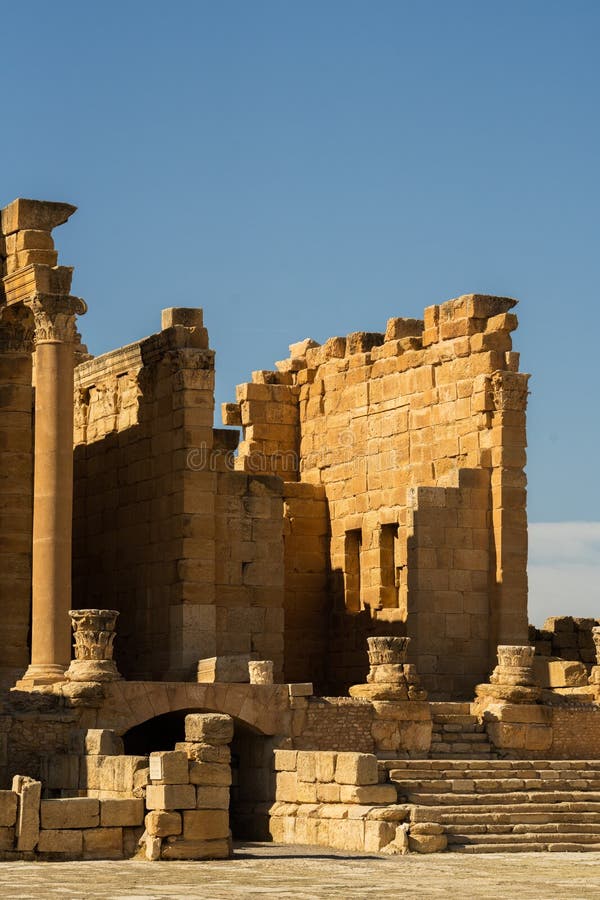Sufetula Town, Modern Sbeitla, Tunisia Stock Photo - Image of cityscape ...