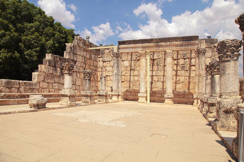 Synagogue Capernaum stock image. Image of classical, landmark - 7577095
