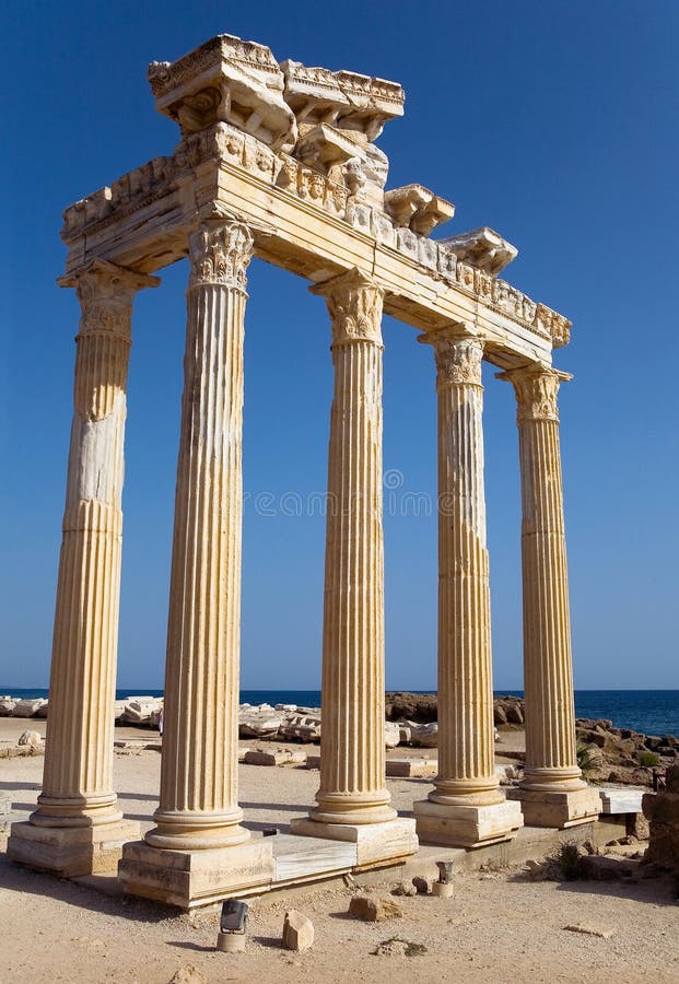 The Ruins of the Ancient Temple of Apollo in Side Stock Photo - Image ...